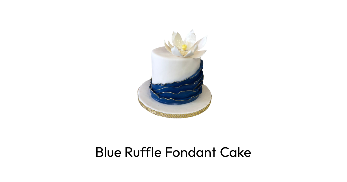 Blue Ruffle Fondant Cake | Rashmi's Bakery