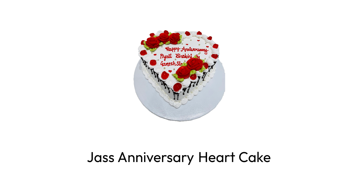 Jass Anniversary Heart Cake | Rashmi's Bakery