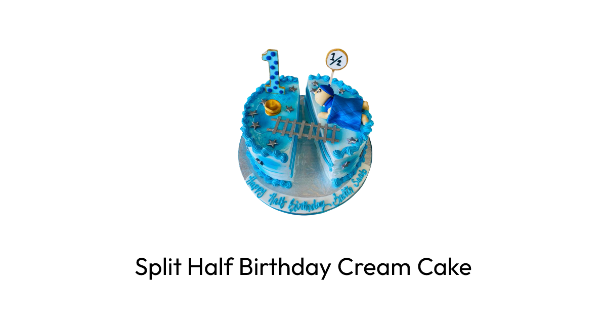 Split Half Birthday Cream Cake | Rashmi's Bakery