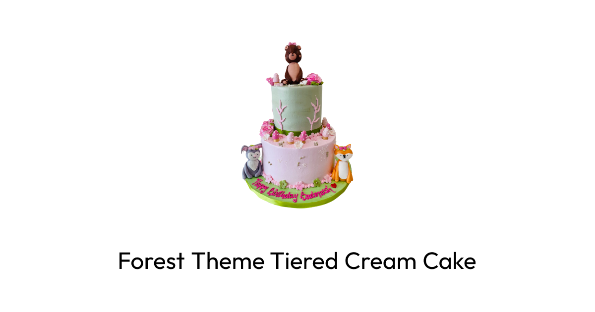 Forest Theme Tiered Cream Cake | Rashmi's Bakery