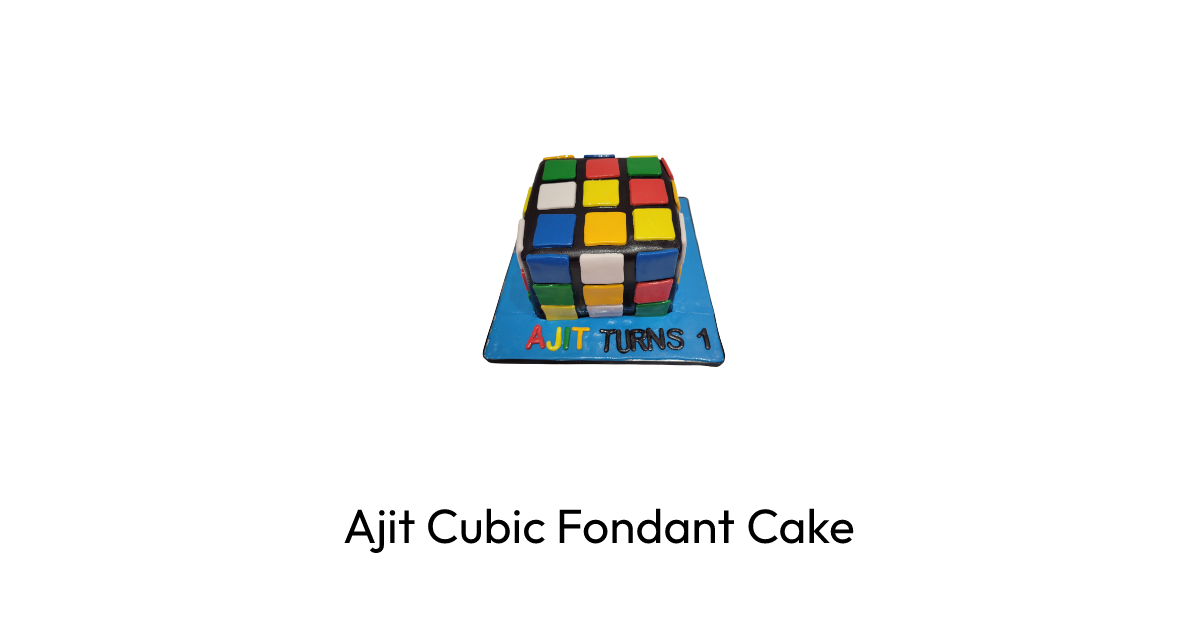 Ajit Cubic Fondant Cake | Rashmi's Bakery