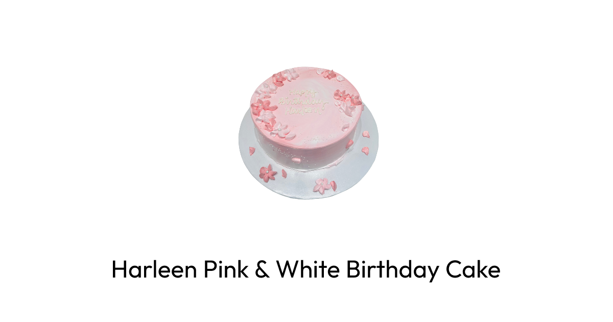 Harleen Pink & White Birthday Cake | Rashmi's Bakery