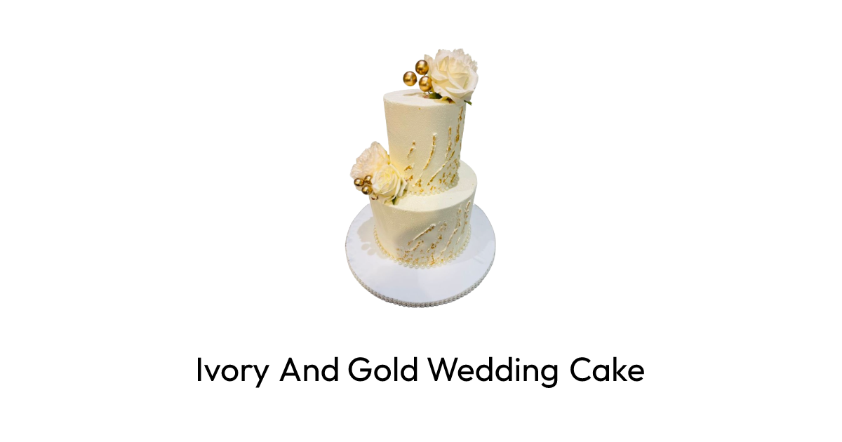 Ivory And Gold Wedding Cake | Rashmi's Bakery