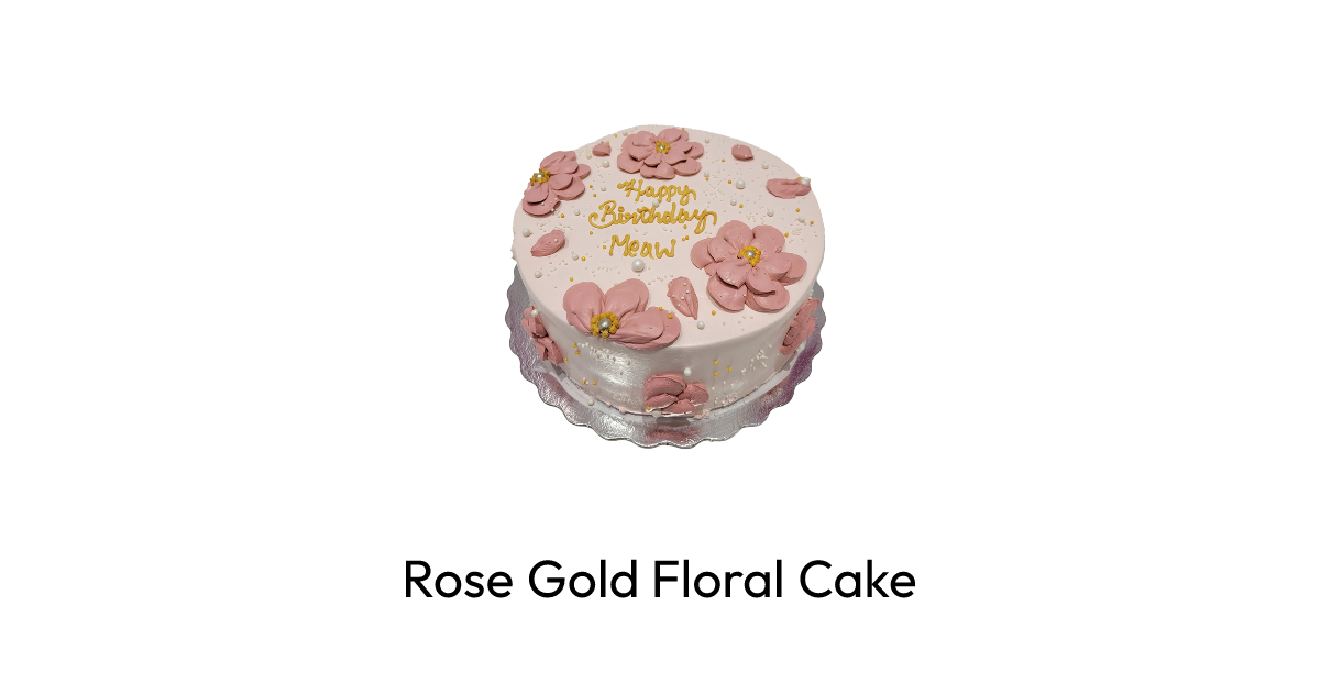 Rose Gold Floral Cake | Rashmi's Bakery