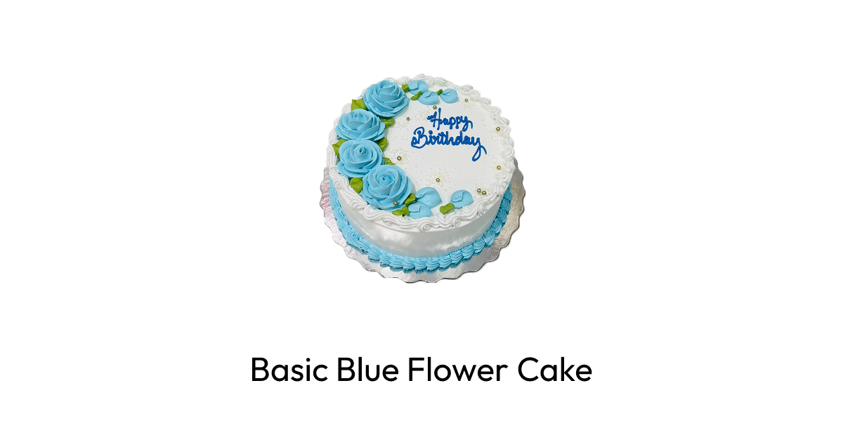 Basic Blue Flower Cake | Rashmi's Bakery