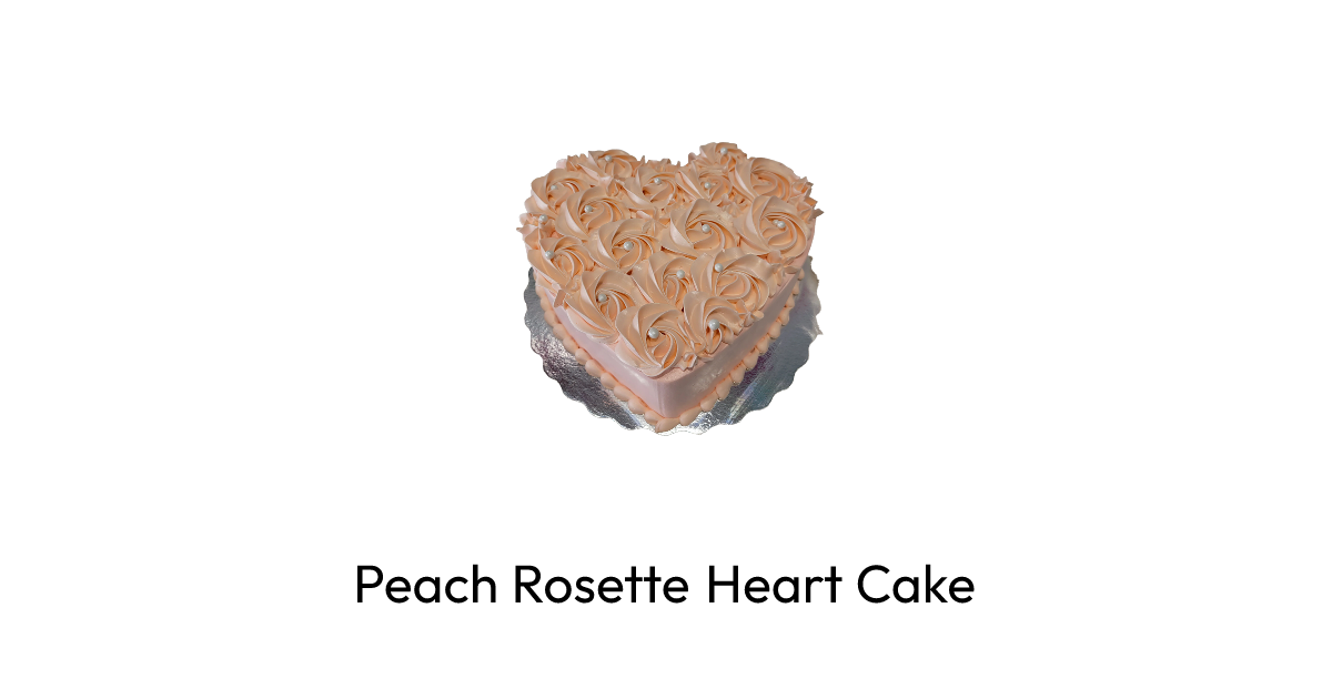 Peach Rosette Heart Cake | Rashmi's Bakery