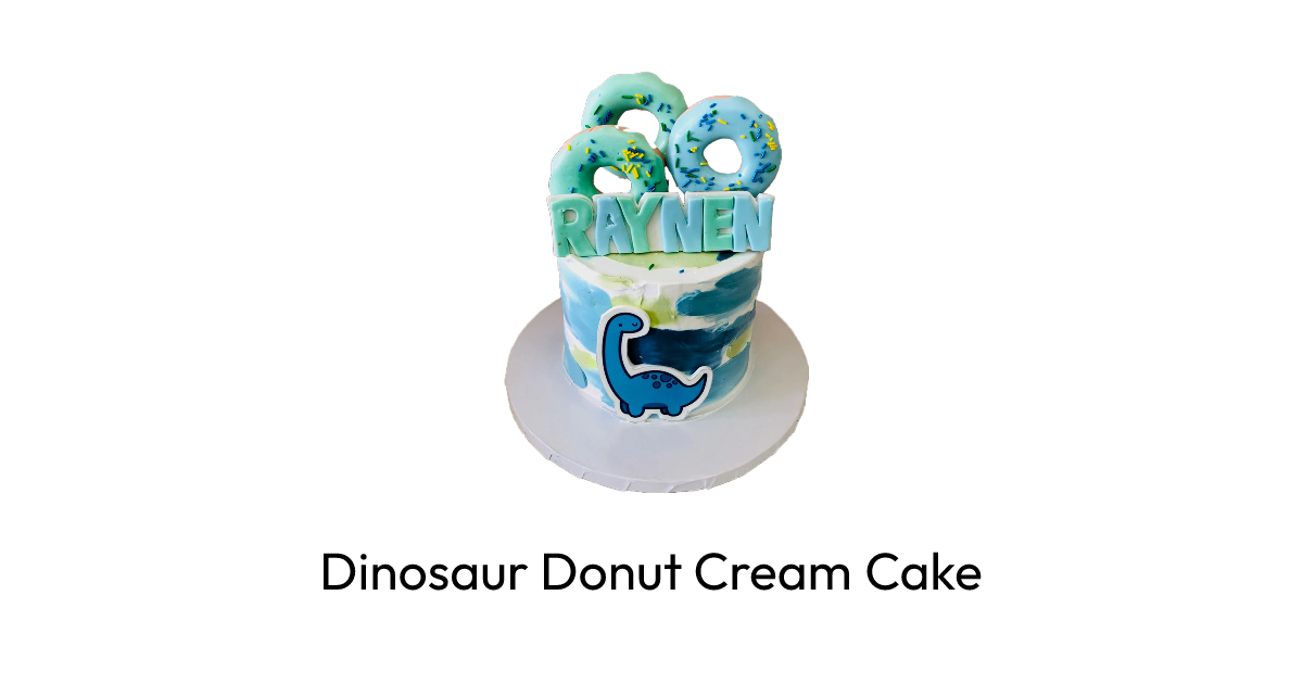 Dinosaur Donut Cream Cake | Rashmi's Bakery