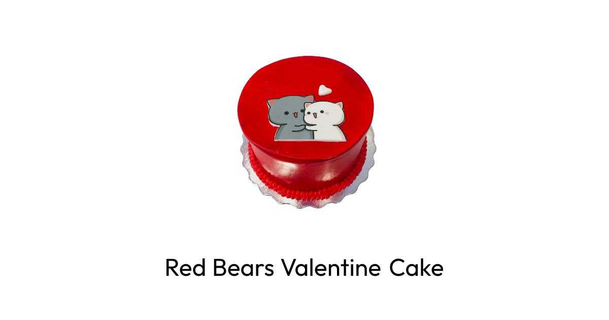 Red Bears Valentine Cake | Rashmi's Bakery