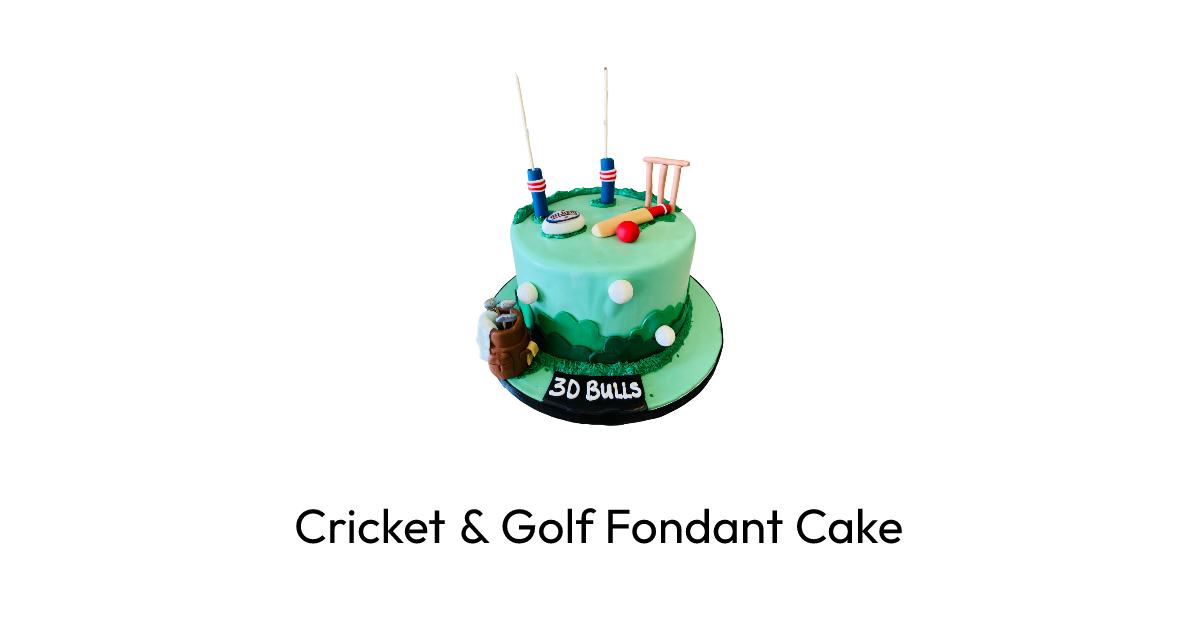 Cricket & Golf Fondant Cake | Rashmi's Bakery