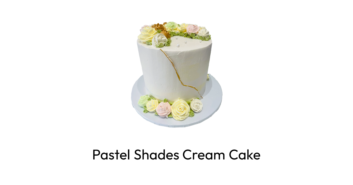 Pastel Shades Cream Cake | Rashmi's Bakery