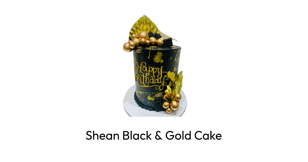 Shean Black & Gold Cake | Rashmi's Bakery