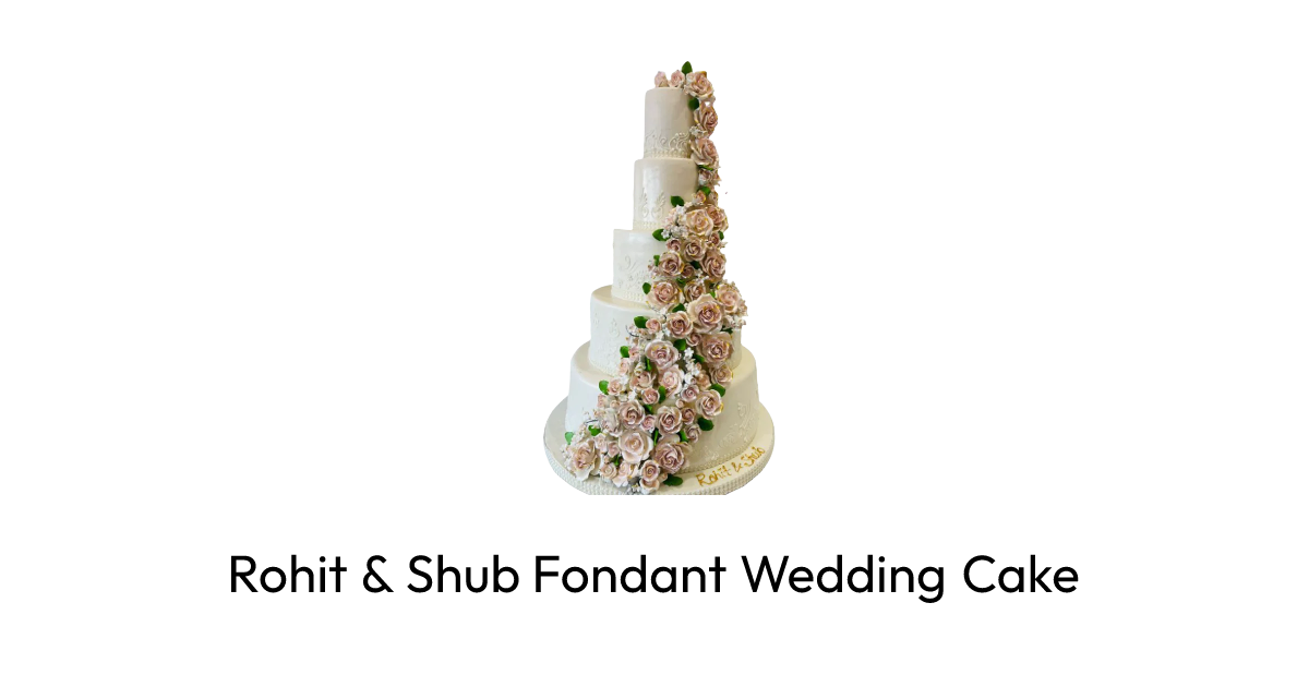 Rohit & Shub Fondant Wedding Cake | Rashmi's Bakery
