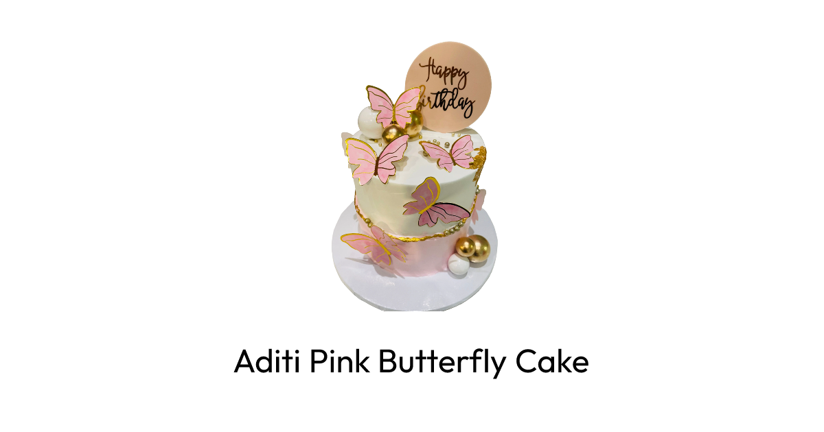 Aditi Pink Butterfly Cake | Rashmi's Bakery