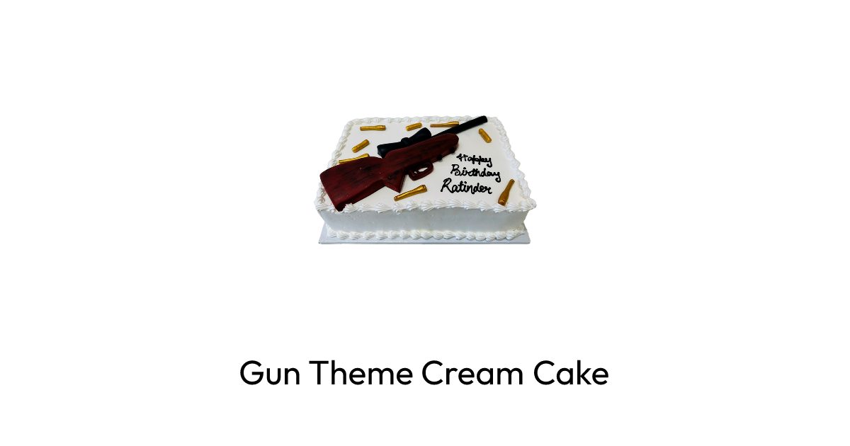 Gun Theme Cream Cake | Rashmi's Bakery