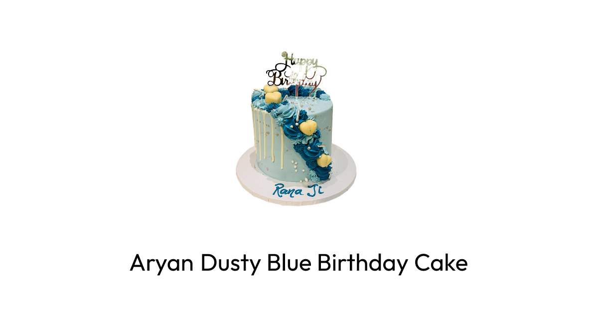 Aryan Dusty Blue Birthday Cake | Rashmi's Bakery