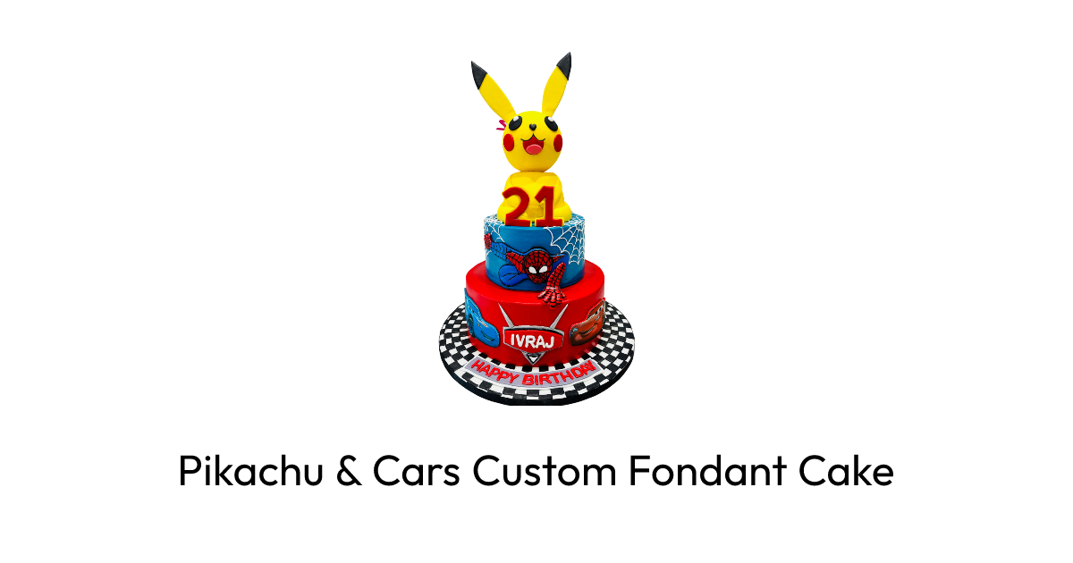 Pikachu & Cars Custom Fondant Cake | Rashmi's Bakery