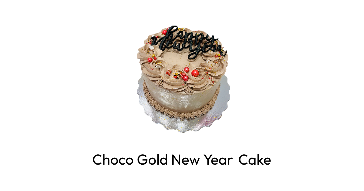 Choco Gold New Year Cake | Rashmi's Bakery