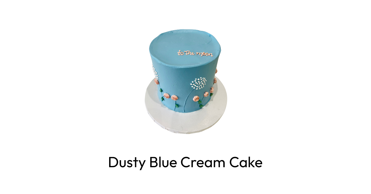 Dusty Blue Cream Cake | Rashmi's Bakery
