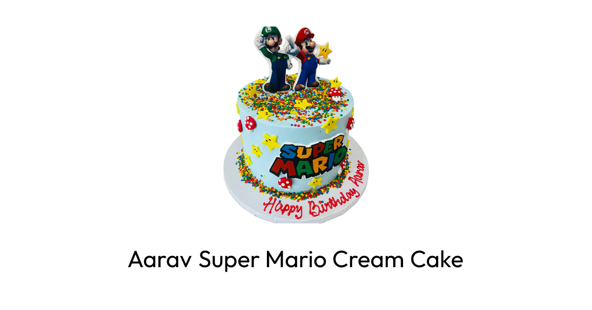 Aarav Super Mario Cream Cake | Rashmi's Bakery