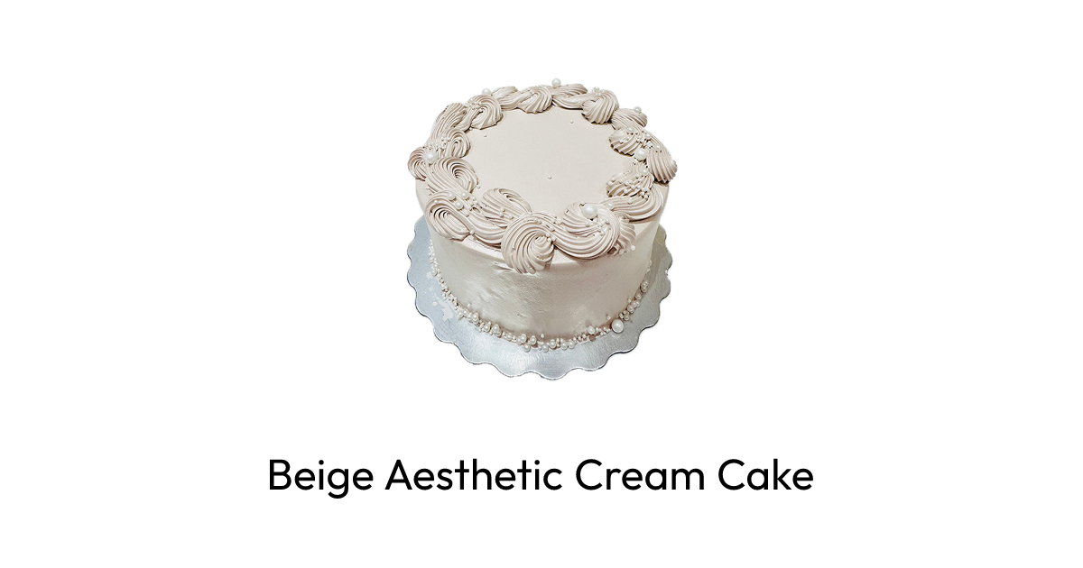 Beige Aesthetic Cream Cake | Rashmi's Bakery