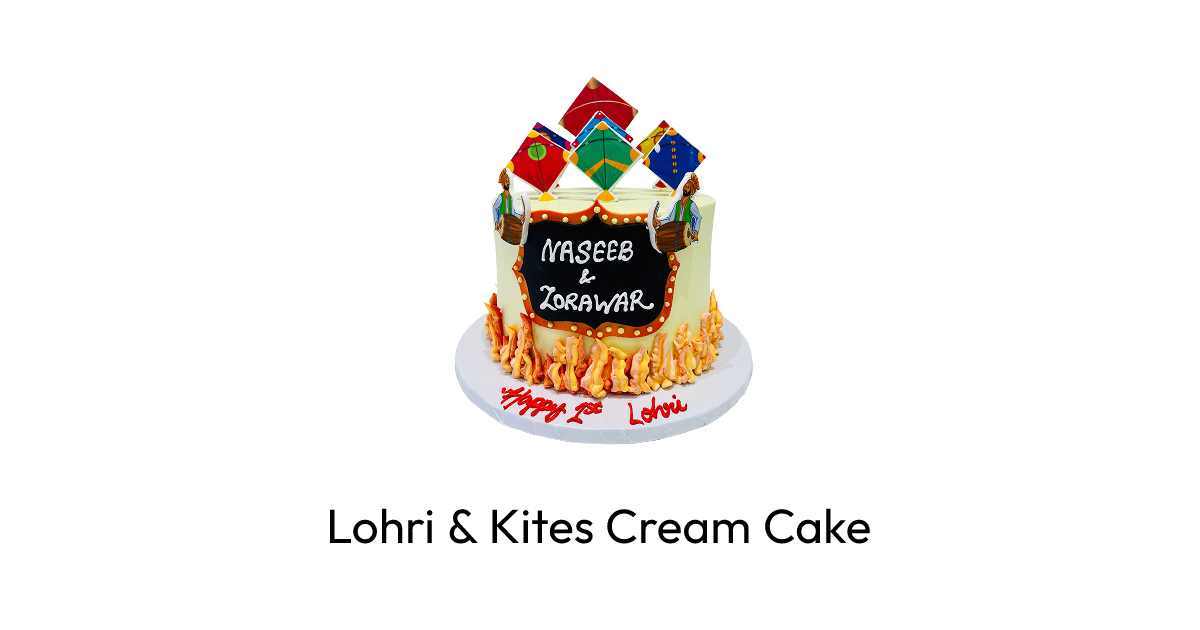 Lohri & Kites Cream Cake | Rashmi's Bakery
