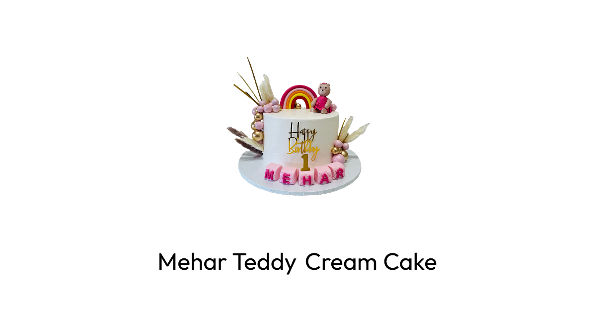 Mehar Teddy Cream Cake | Rashmi's Bakery
