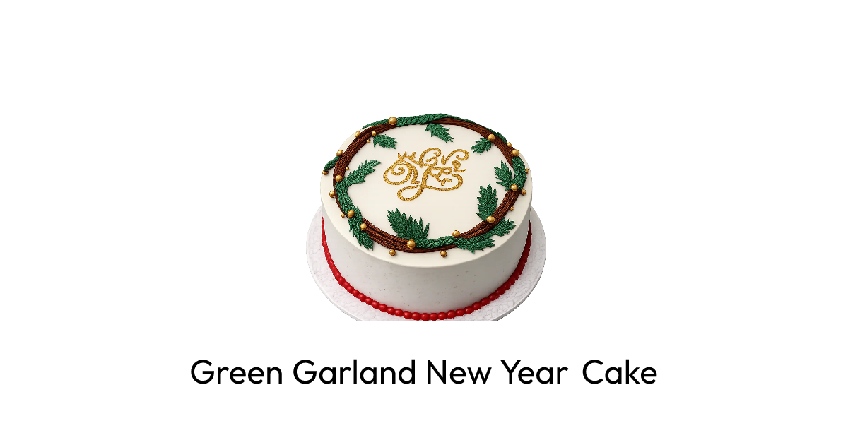 Green Garland New Year Cake | Rashmi's Bakery