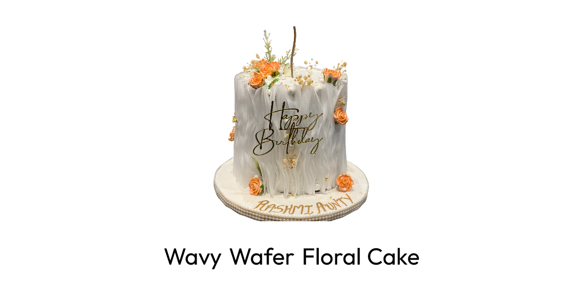 Wavy Wafer Floral Cake | Rashmi's Bakery