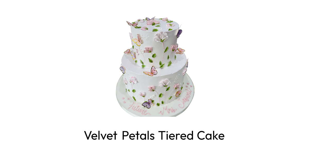 Velvet Petals Tiered Cake | Rashmi's Bakery