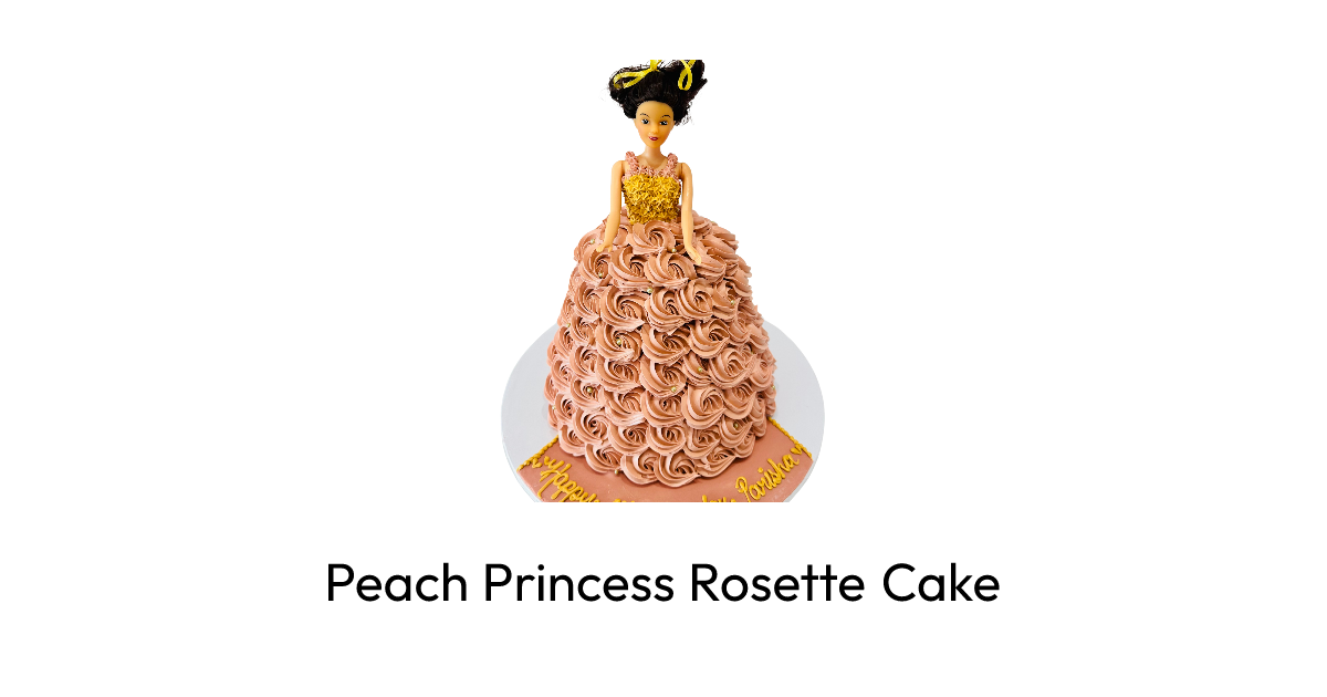 Peach Princess Rosette Cake | Rashmi's Bakery